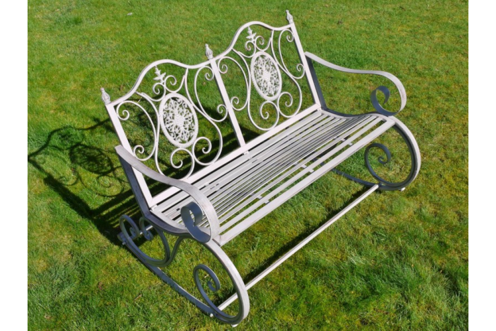 Antique Grey Metal Rocking Bench – Obrien Architectural.com