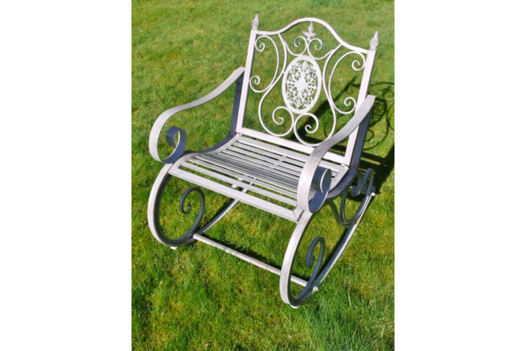 Antique Grey Metal Rocking Chair – Obrien Architectural.com