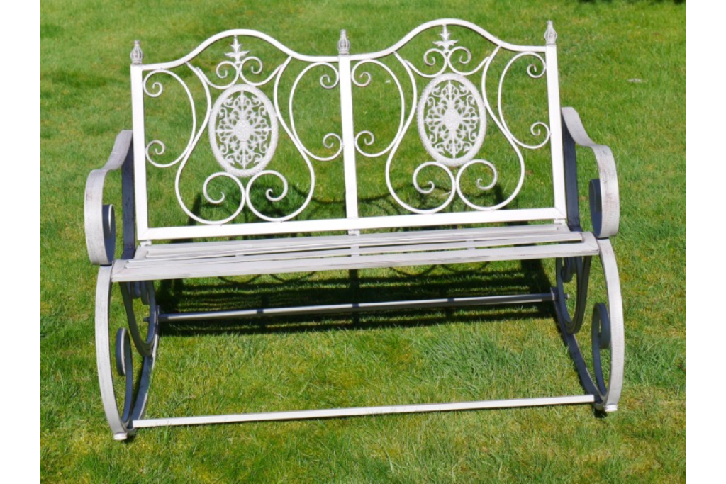 Antique Grey Metal Rocking Bench – Obrien Architectural.com