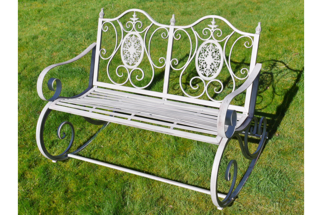 Antique Grey Metal Rocking Bench – Obrien Architectural.com